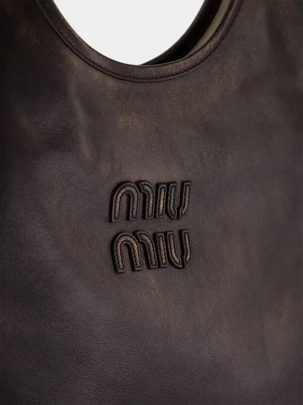 Miu Miu Coffee Ivy Leather Shoulder Bag - Brown