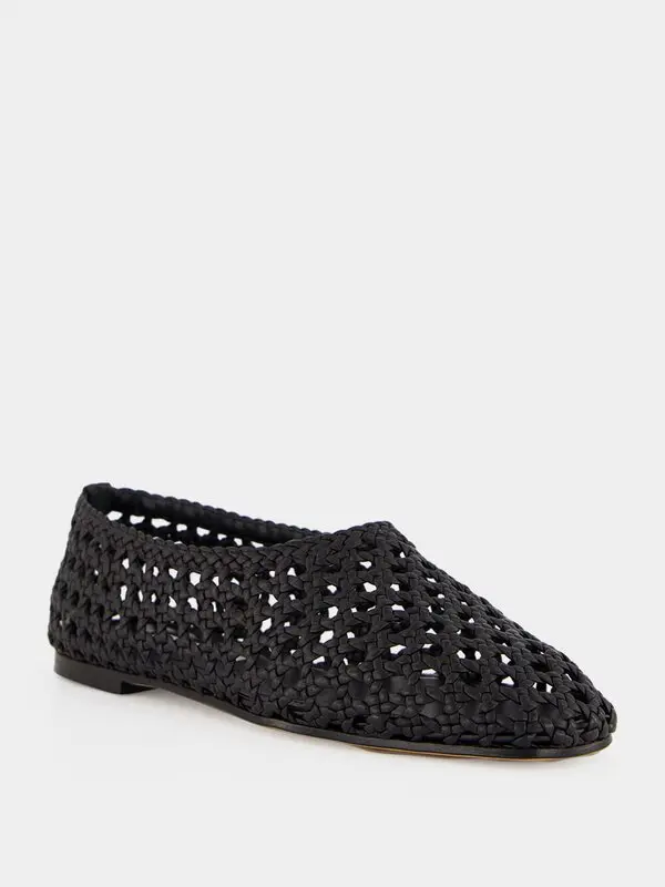 EMME PARSONS Woven Nappa High Throat Ballet Flats
