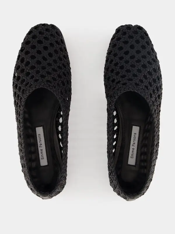 EMME PARSONS Woven Nappa High Throat Ballet Flats