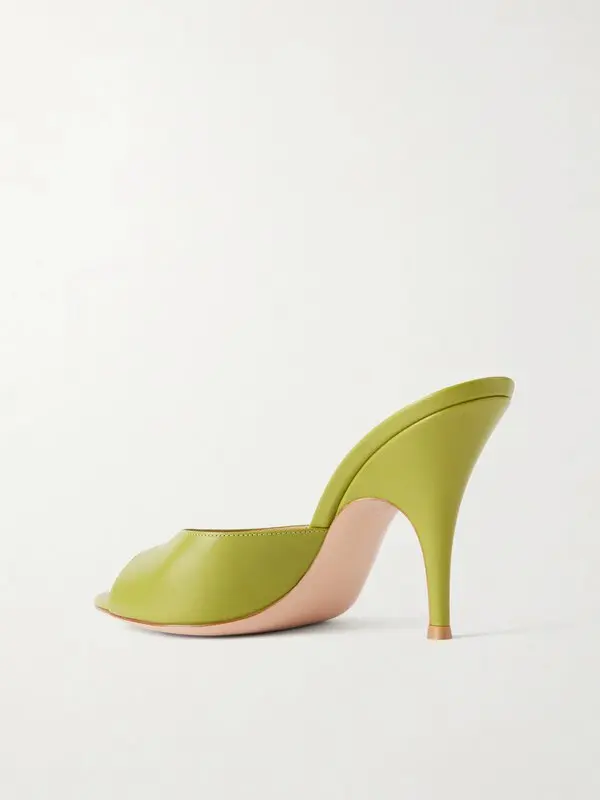 GIANVITO ROSSI Sofia 95 Leather Mules - Green