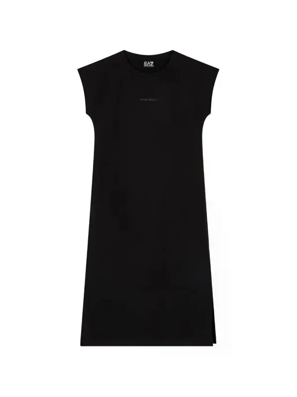 EA7 Logo Appliqué Side-slit Dress