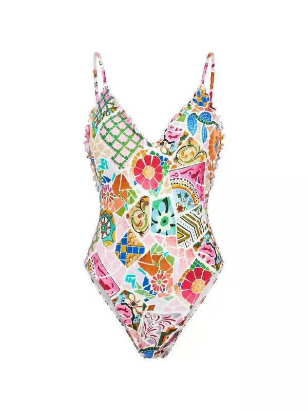 Seafolly Beach Boheme Mosaic-print Swimsuit - Pink