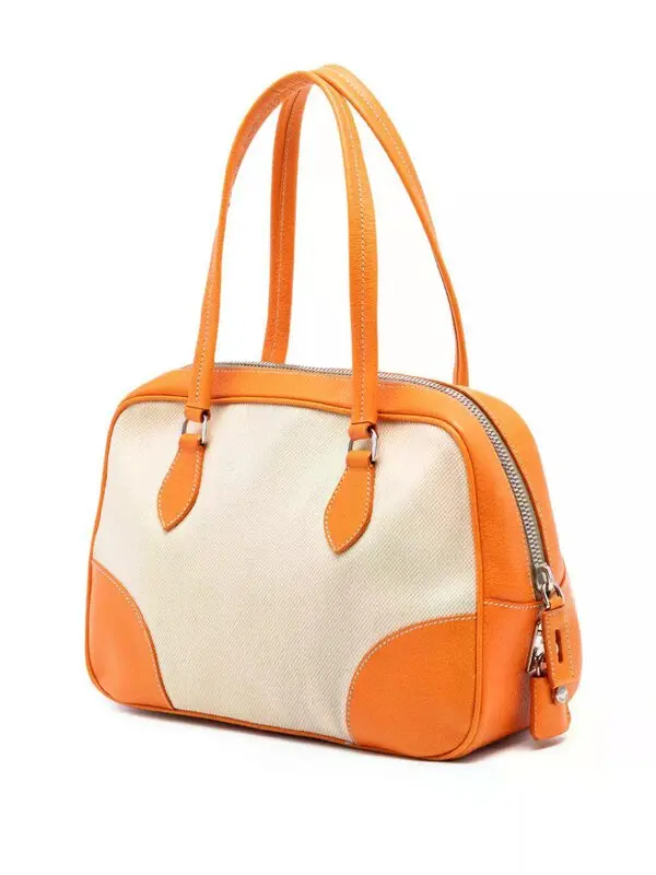 Prada Cinghiale Trimmed Canapa Handbag
