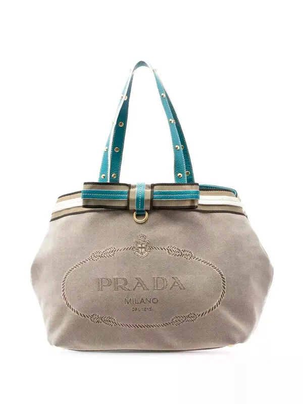 Prada Canvas Canapa Logo Tote Bag