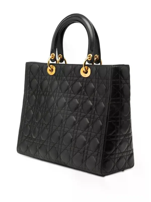 Dior Lambskin Cannage Lady Satchel - Black
