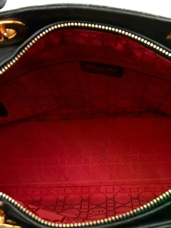Dior Lambskin Cannage Lady Satchel - Black