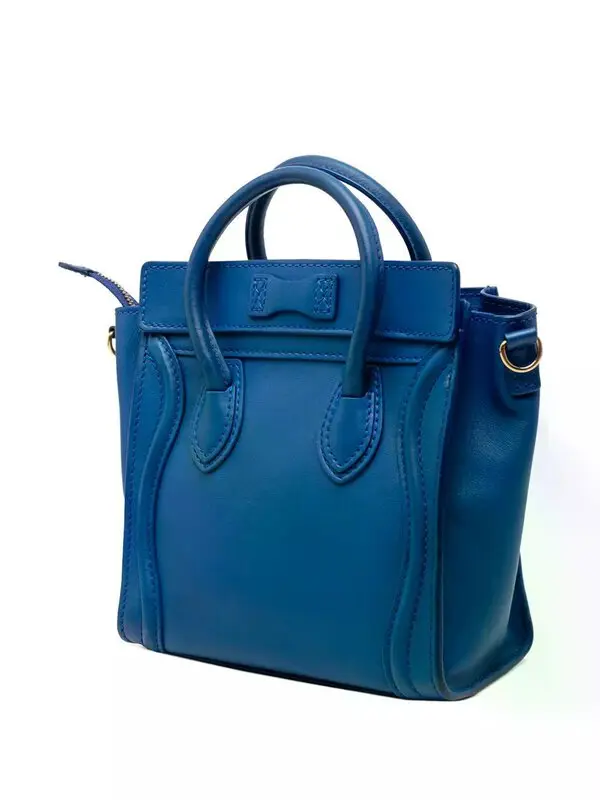 Celine Nano Leather Luggage Tote Satchel - Blue