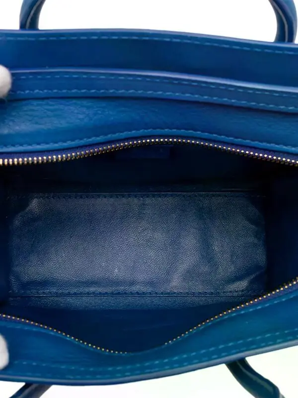 Celine Nano Leather Luggage Tote Satchel - Blue
