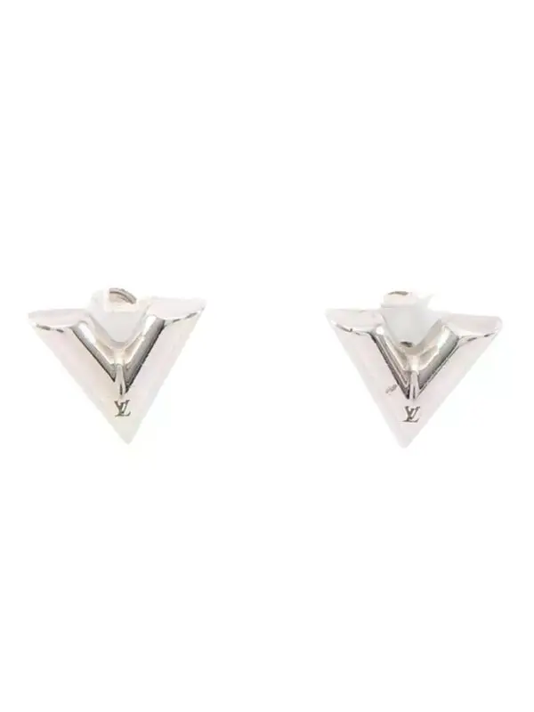 LOUIS VUITTON 2022 Essential V Stud Earrings - Silver