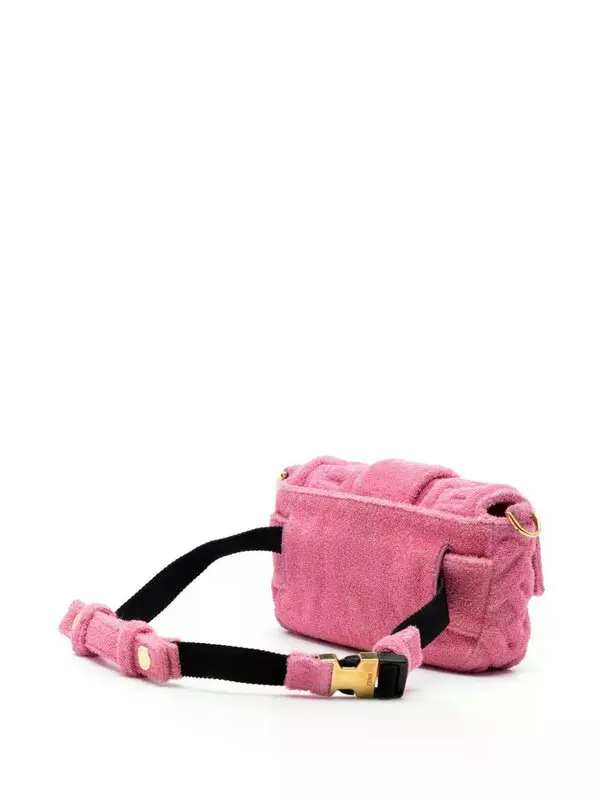Fendi Embossed Terry Cloth Ff 1974 Convertible Belt Baguette Satchel