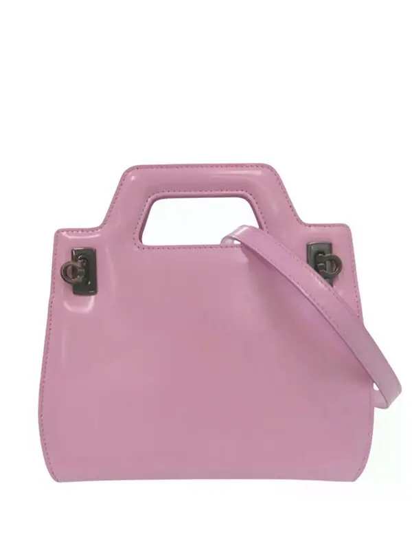 FERRAGAMO Micro Brushed Calfskin Wanda Top Handle Bag - Pink