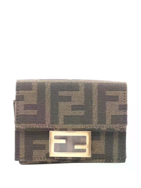 Fendi 2010-2026 Zucca Baguette Trifold Wallet Small Wallets - Brown