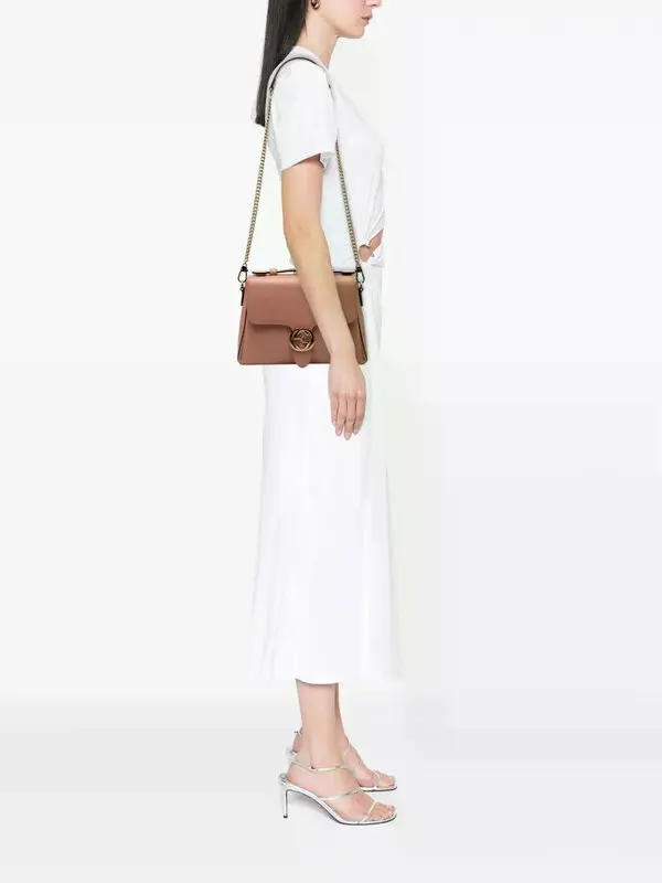 Gucci Small Calfskin Leather Interlocking G Satchel - Pink