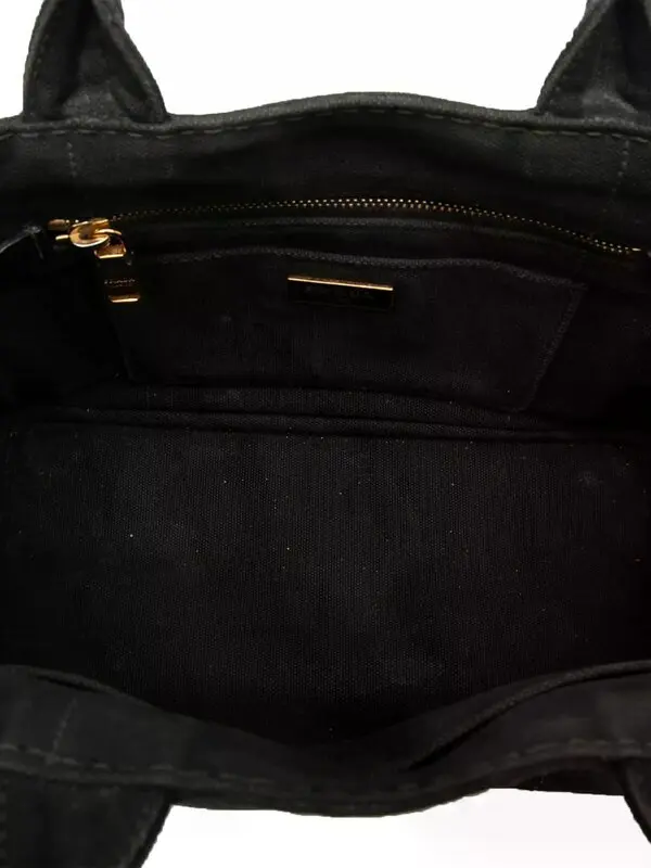 Prada Canapa Logo Satchel - Black