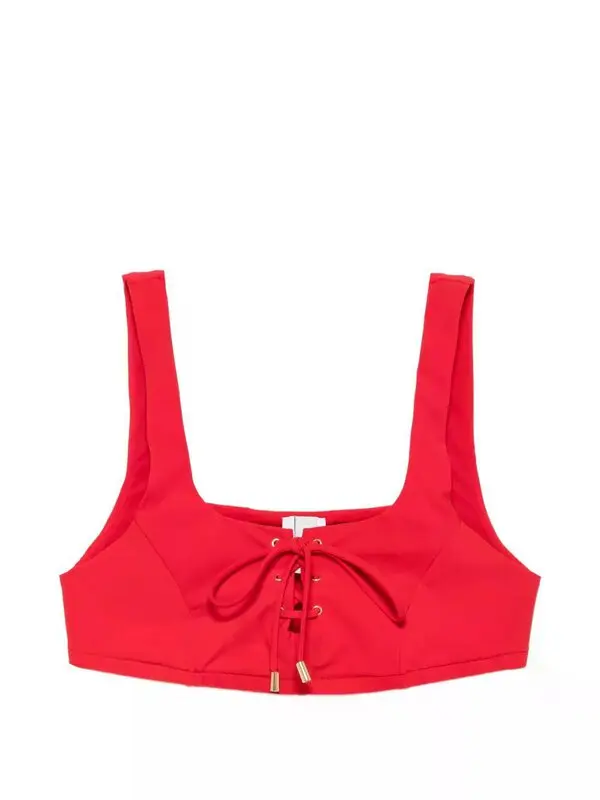 Moschino Lace-up Bikini Top - Red