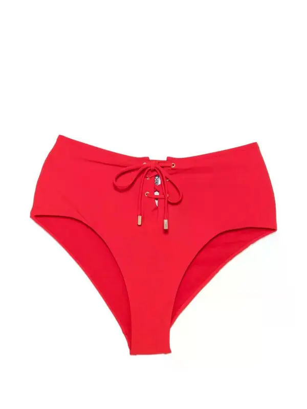 Moschino Lace-up Bikini Bottoms - Red