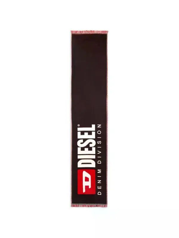 DIESEL® Biscotto Logo Jacquard Scarf - Black