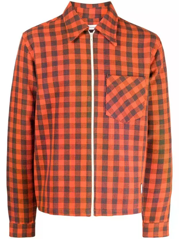 WALES BONNER Check-pattern Organic-cotton Jacket
