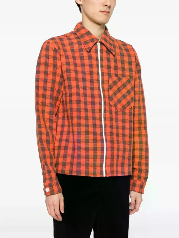 WALES BONNER Check-pattern Organic-cotton Jacket