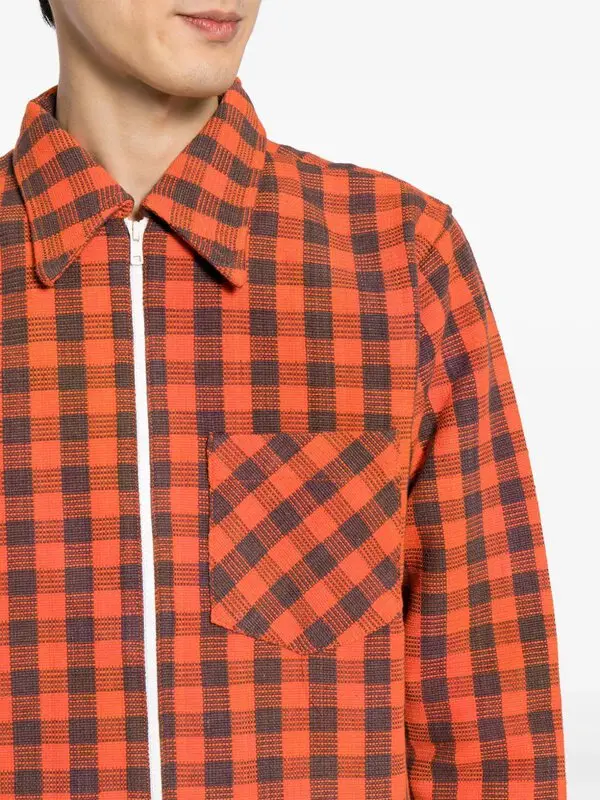 WALES BONNER Check-pattern Organic-cotton Jacket