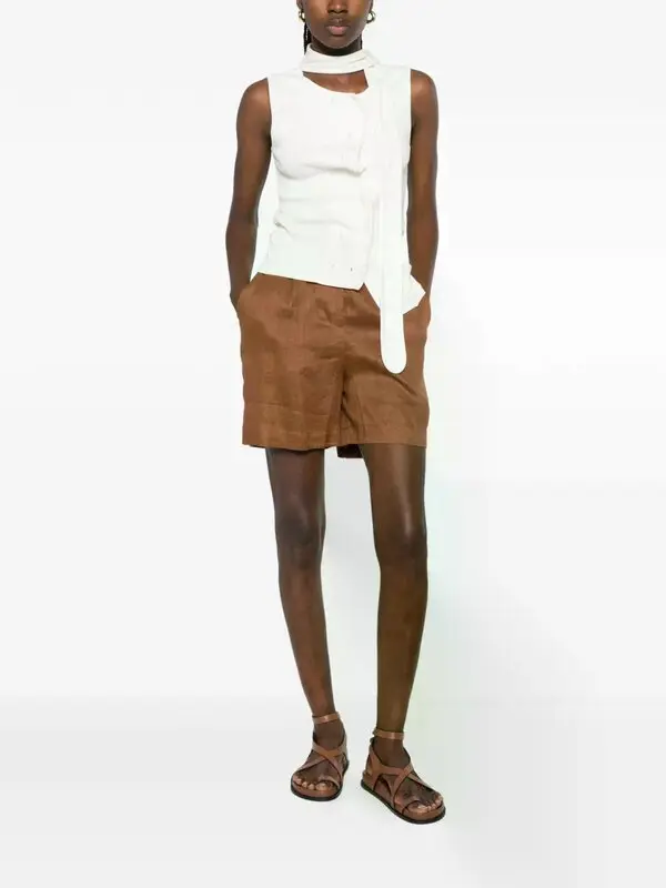 MC2 SAINT BARTH Maggy Elasticated-waistband Shorts - Brown