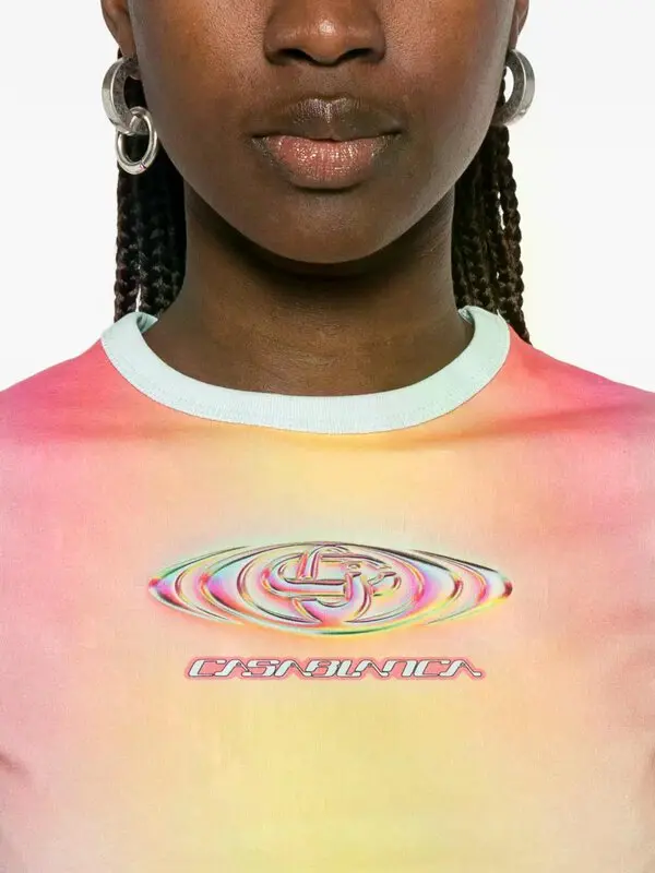 Casablanca Printed Cropped T-shirt