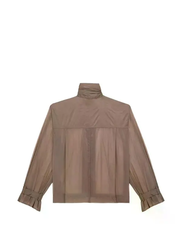 Saint Laurent High Neck Pleated Blouse