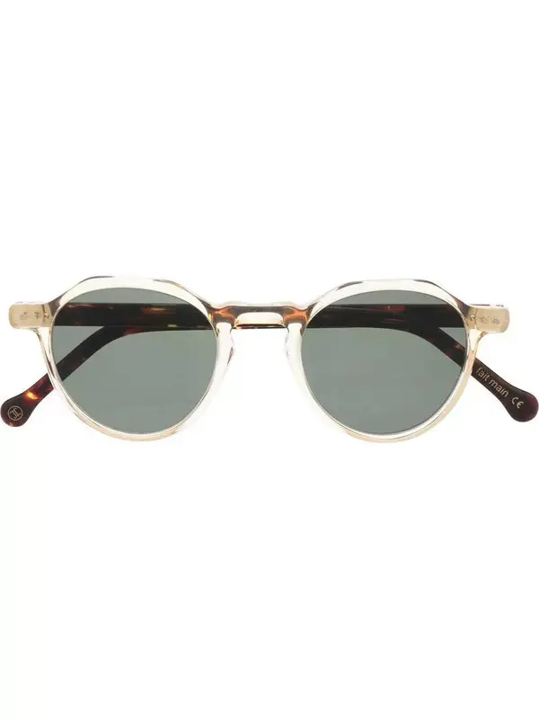 LESCA Tortoiseshell-effect Sunglasses - Brown