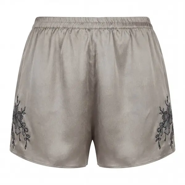 VIMISSIA Celeste Silk Shorts With Leavers Lace Embellishment