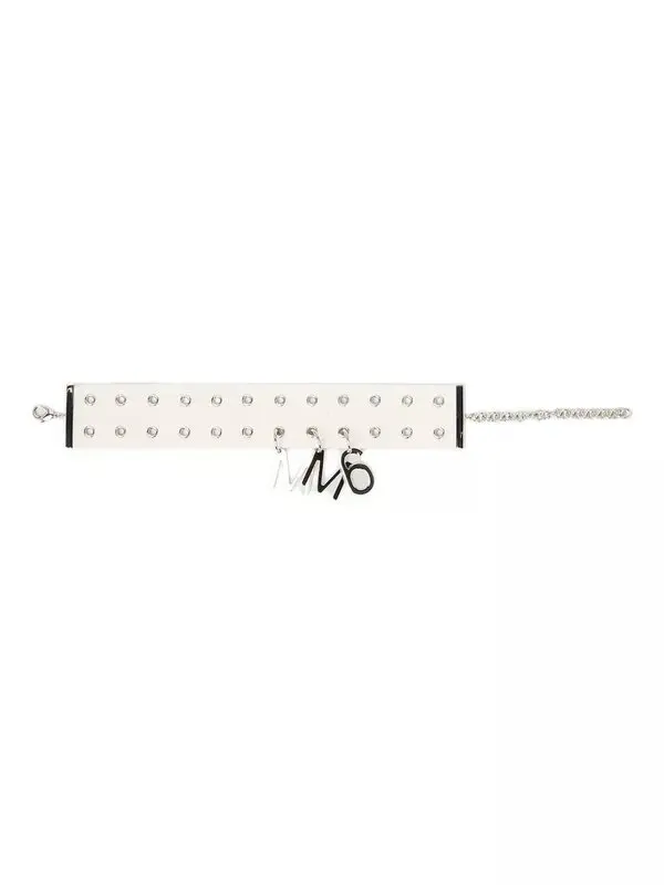 MAISON MARGIELA Logo Plaque Necklace - White