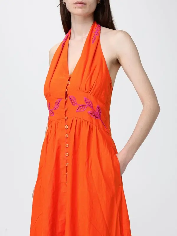 Farm Rio Embroidered Halter Maxi Dress