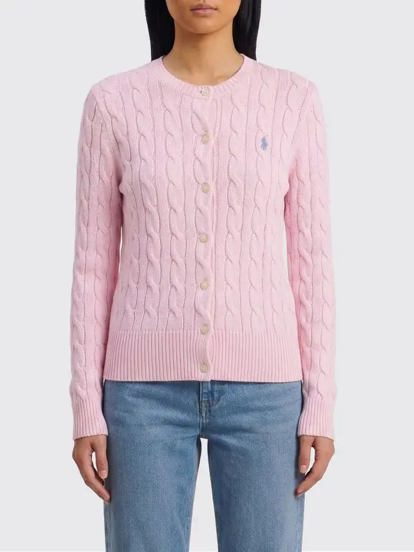 Polo Ralph Lauren Cotton Cable Knit Cardigan - Pink