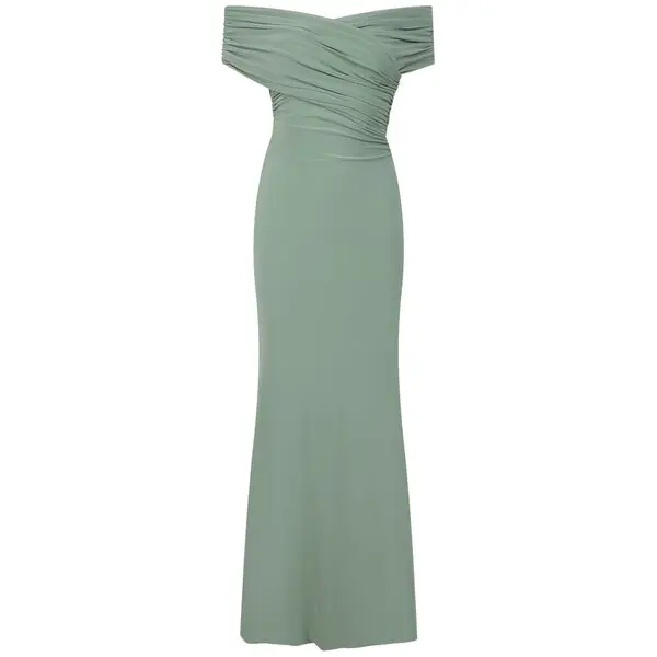 CELESTINE & MAE Primula Crossover Maxi Dress - Green