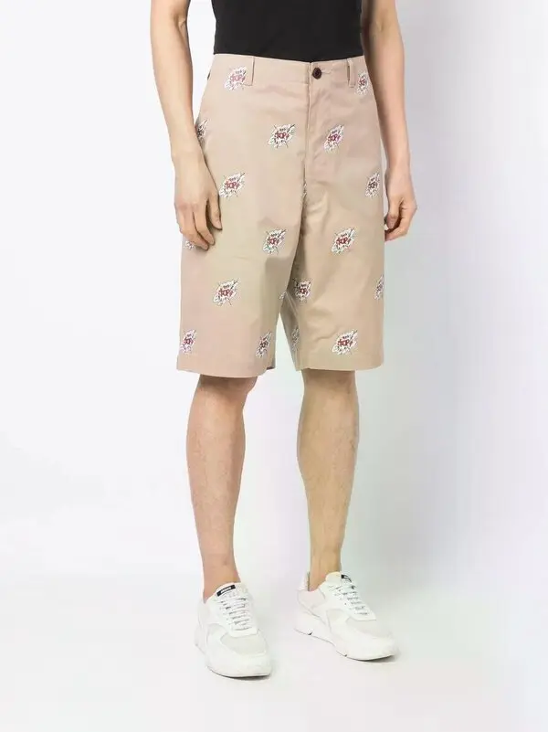Junya Watanabe Graphic-print Cotton Shorts