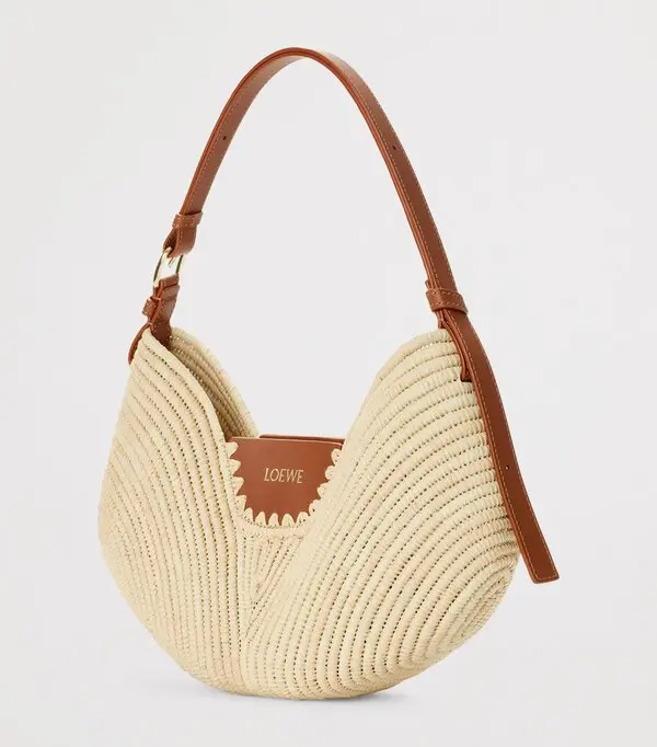 Loewe X Paula's Ibiza Medium Raffia Swing Shoulder Bag - Beige