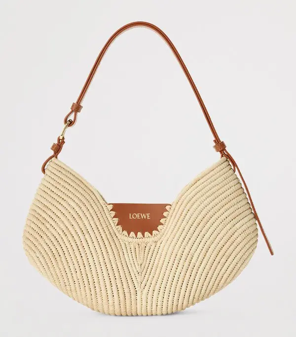 Loewe X Paula's Ibiza Medium Raffia Swing Shoulder Bag - Beige