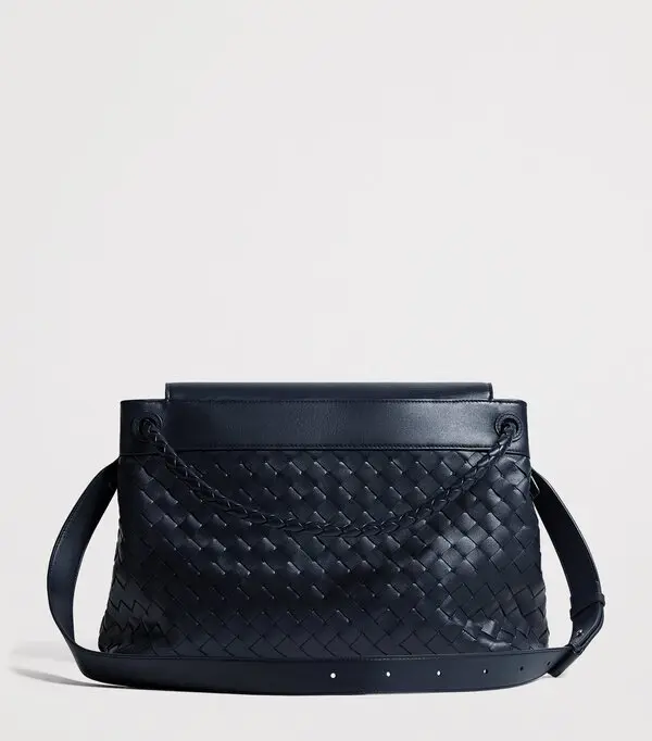 Bottega Veneta Andiamo Fold-over Messenger Bag - Blue