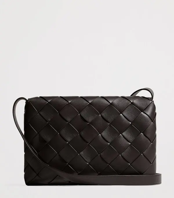 Bottega Veneta Large Intreccio Diago Cross-body Bag - Brown
