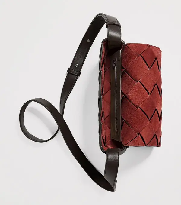 Bottega Veneta Intreccio Leather Cross-body Bag - Brown