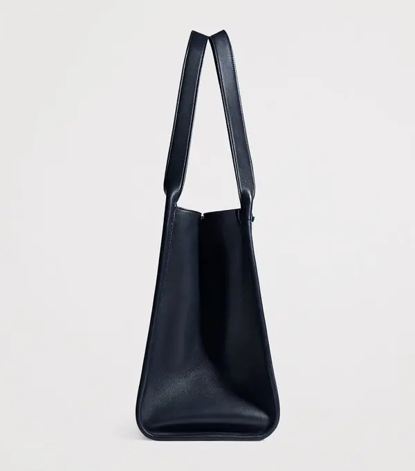 Bottega Veneta Leather Corriere Tote Bag - Blue
