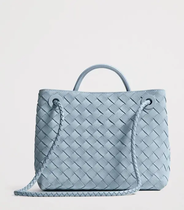 Bottega Veneta Small Suede Andiamo Top-handle Bag - Grey