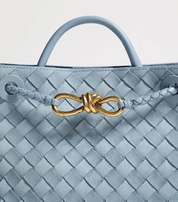 Bottega Veneta Small Suede Andiamo Top-handle Bag - Grey