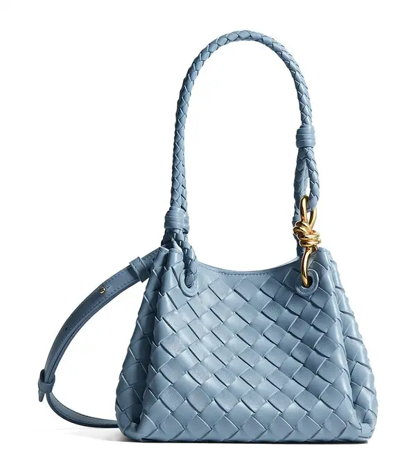 Bottega Veneta Small Leather Parachute Shoulder Bag - Grey