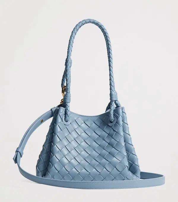Bottega Veneta Small Leather Parachute Shoulder Bag - Grey