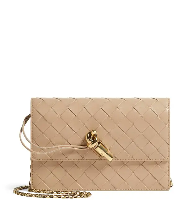 Bottega Veneta Leather Andiamo Chain Wallet - Neutral
