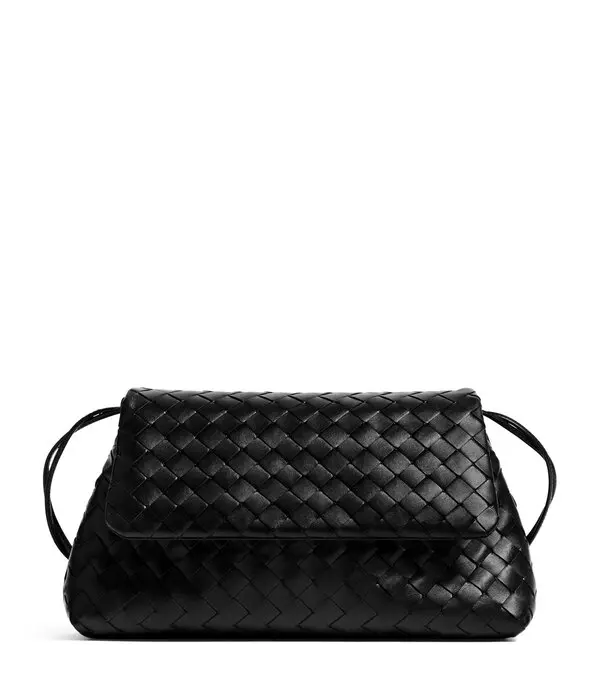 Bottega Veneta Leather Giorno Shoulder Bag - Gold