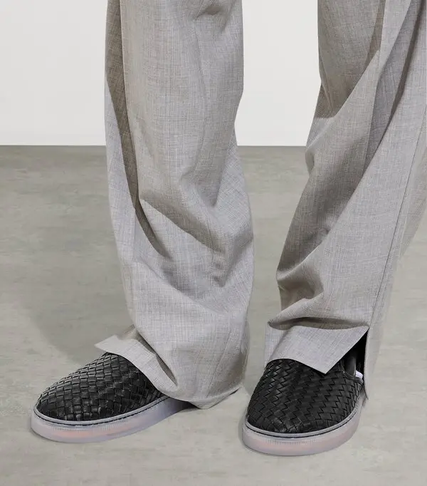 Bottega Veneta Serena Slip-on Sneakers In Intrecciato Calfskin - Black