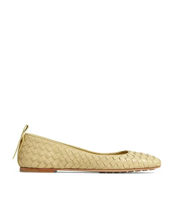 Bottega Veneta Lambskin Charlotte Ballet Flats - Yellow
