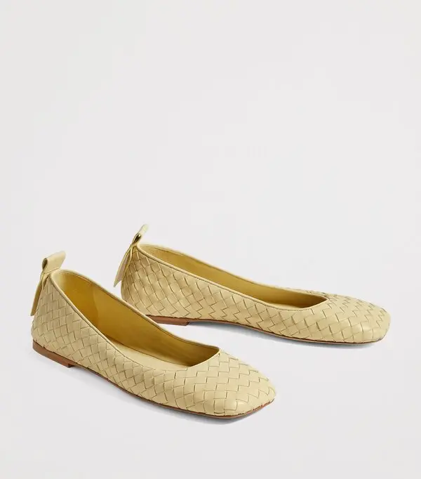 Bottega Veneta Lambskin Charlotte Ballet Flats - Yellow