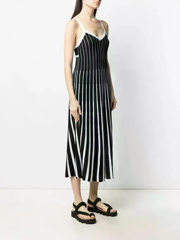 Red Valentino Knitted Striped Midi Dress